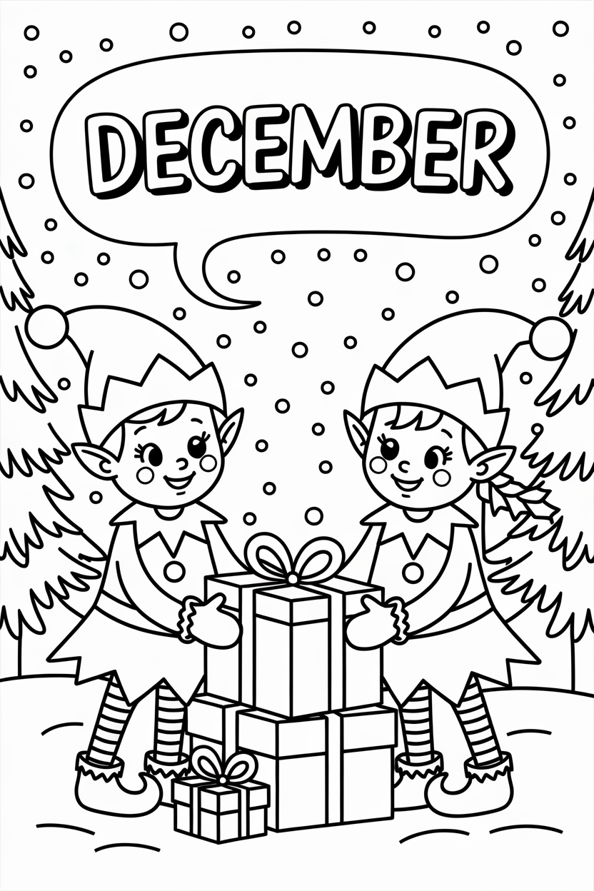 Free December Coloring Pages Printable for Kids and Adults - Love For ...