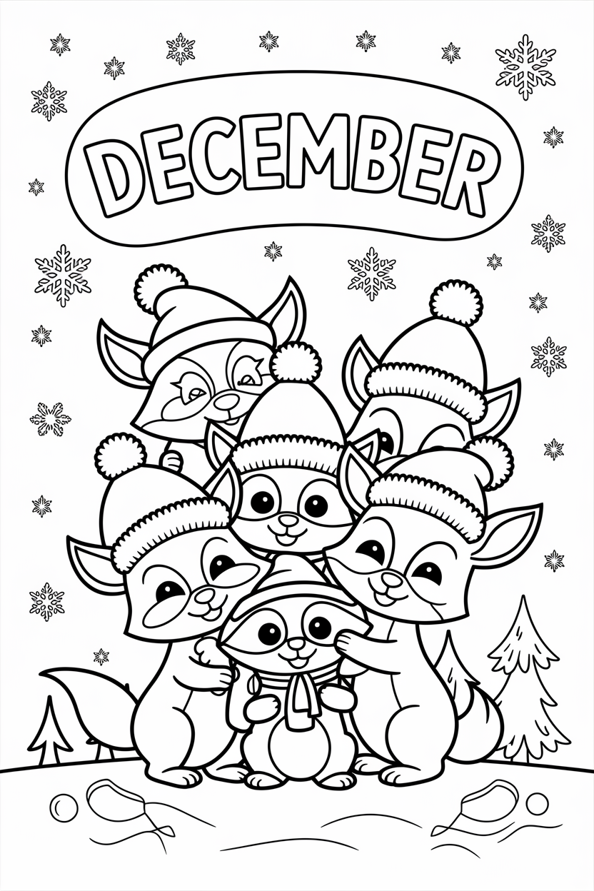 Free December Coloring Pages Printable for Kids and Adults - Love For ...