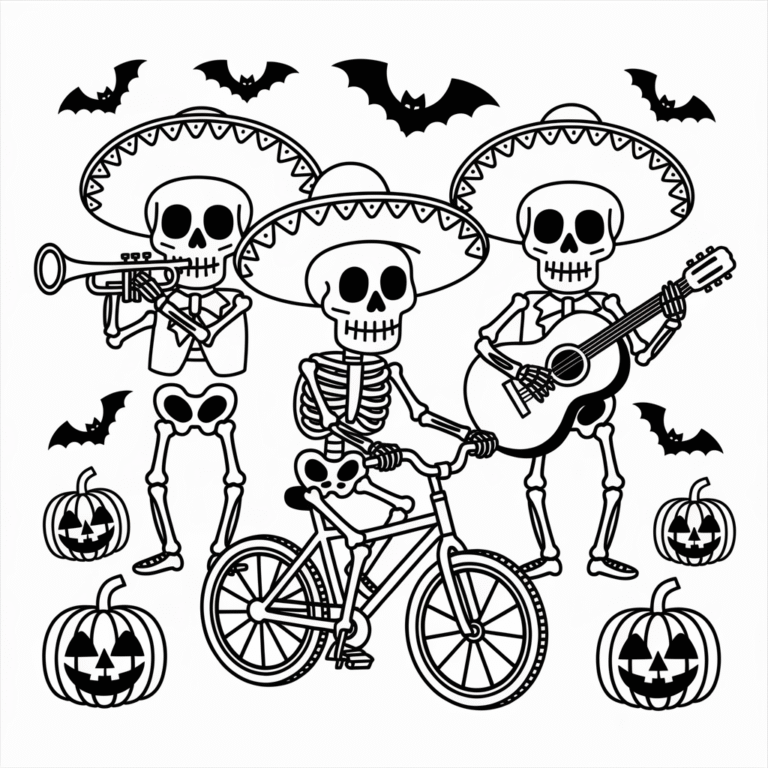Skeleton Coloring Pages – Free Printable Fun for Kids and Adults - Love ...