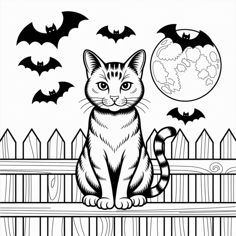 Halloween Cat Coloring Pages – Free Printables for Spooky Fun - Love ...