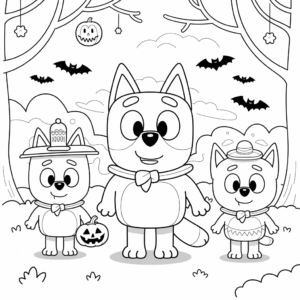 Bluey Halloween Coloring Pages – Free Printable Sheets for Kids - Love ...