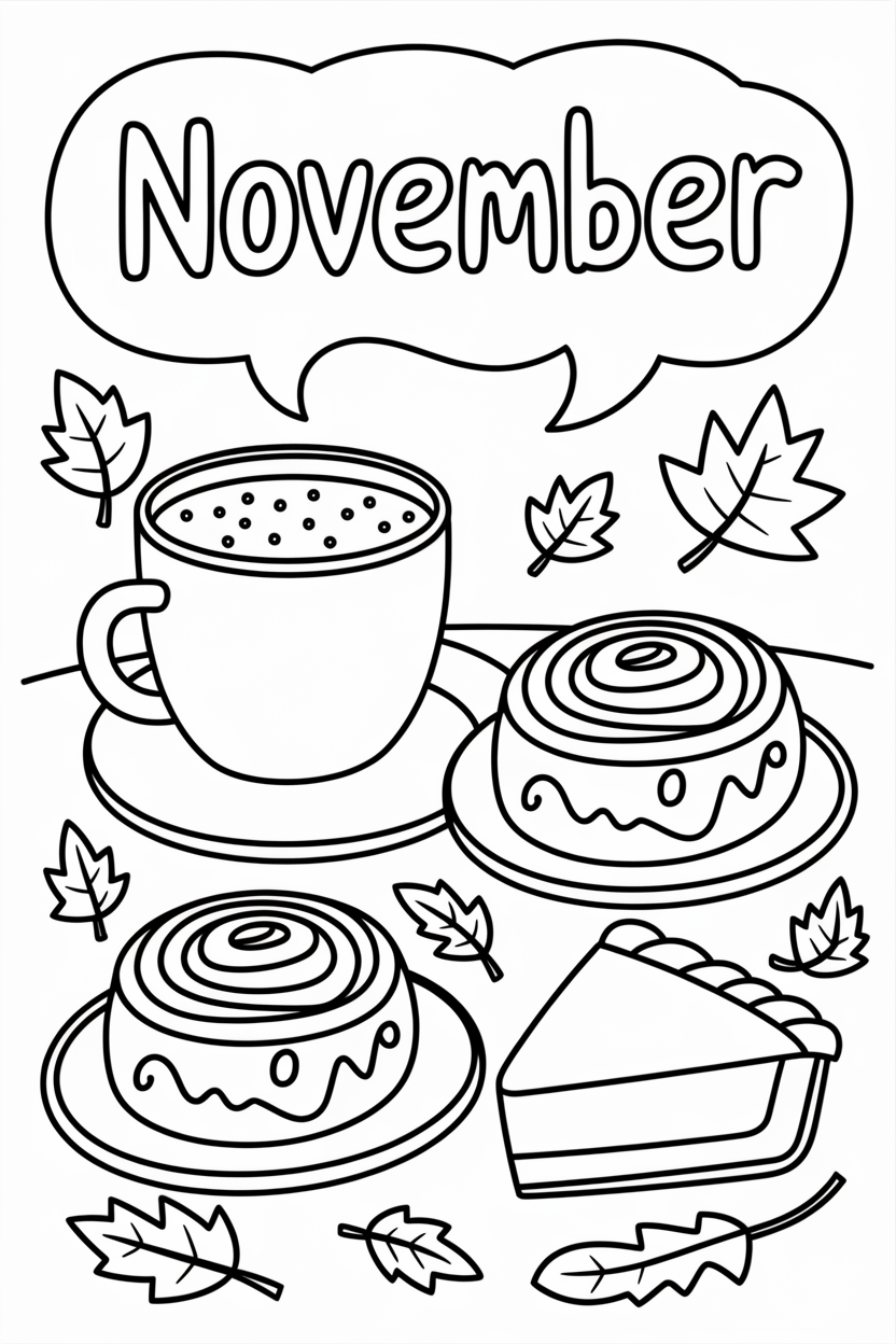 Free November Coloring Pages – Printable Fall & Thanksgiving Fun for ...