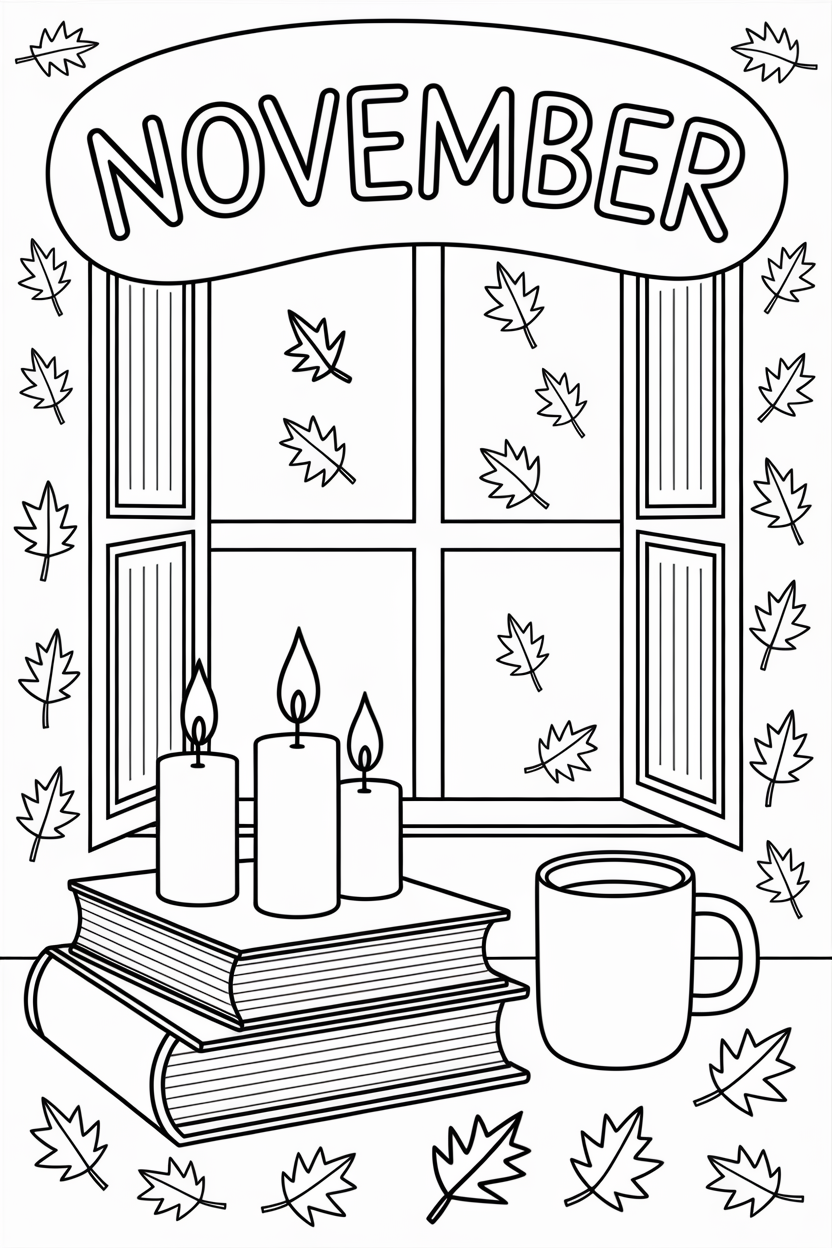 Free November Coloring Pages – Printable Fall & Thanksgiving Fun for ...