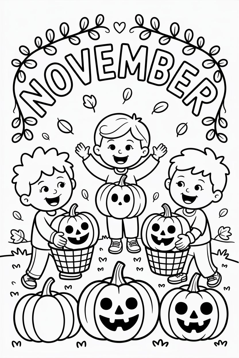 Free November Coloring Pages – Printable Fall & Thanksgiving Fun for ...