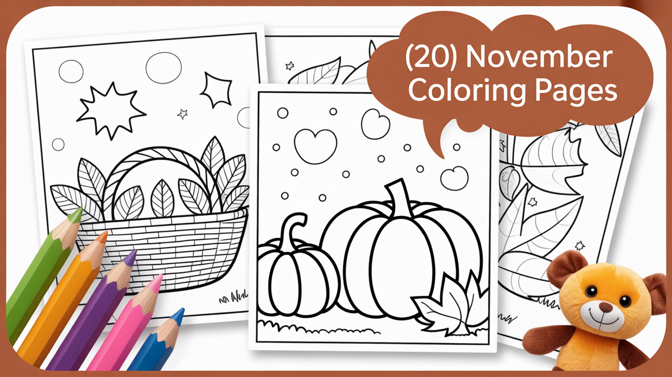 Free November Coloring Pages – Printable Fall & Thanksgiving Fun for ...