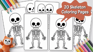 Skeleton Coloring Pages – Free Printable Fun for Kids and Adults - Love ...